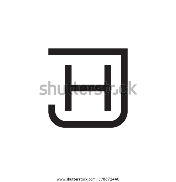 Letter J H Monogram Square Shape Stock Vector (Royalty Free) 398672440