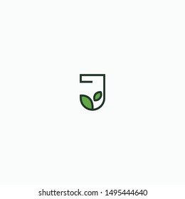 Letter J Leaf Logo Icon Design Stock Vector (Royalty Free) 1495444640 ...
