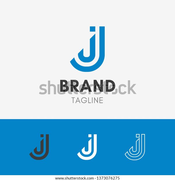 Letter J Line Logo Template Element Stock Vector (Royalty Free ...