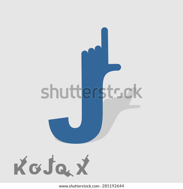 Letter J Logo Letters Hand Finger Stock Vector (Royalty Free) 285192644 ...