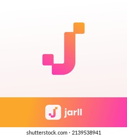 Letter J Logo Pixel Monogram Initial Stock Vector (Royalty Free ...