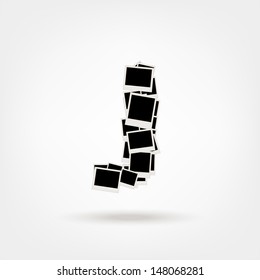 Letter J Made Photo Frames Insert Stock Vector (Royalty Free) 148068281 ...