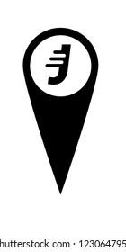 Letter J Map Pin Logo Concept: vector de stock (libre de regalías ...