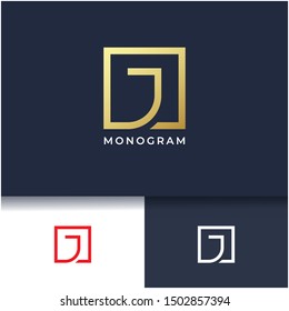 Letter J Monogram Logo Designminimal Luxury Stock Vector (Royalty Free ...
