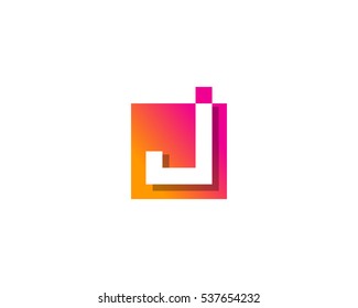Letter J Square Logo Design Template Stock Vector (Royalty Free ...