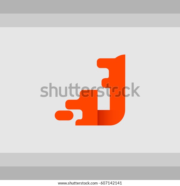 Letter J Typographic Logo Template Design Stock Vector (Royalty Free ...