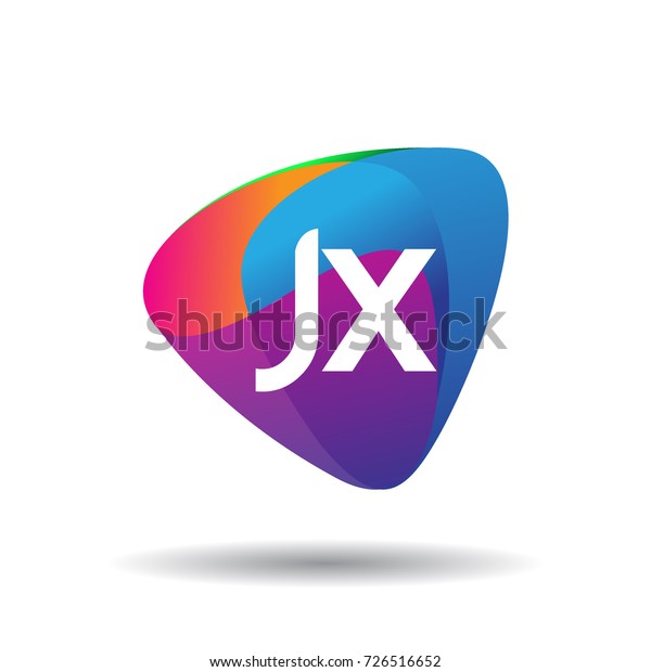 Letter Jx Logo Colorful Splash Background Stock Vector (Royalty Free ...