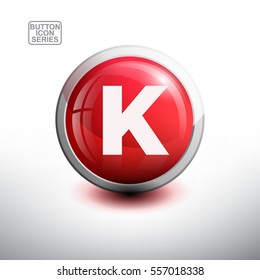 Letter K 3d Glossy Red Button Stock Vector (Royalty Free) 557018338 ...