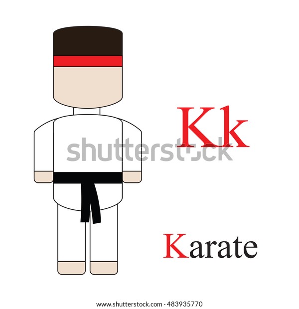 Letter K Alphabet Professions Karate Abc Stock Vector (Royalty Free ...