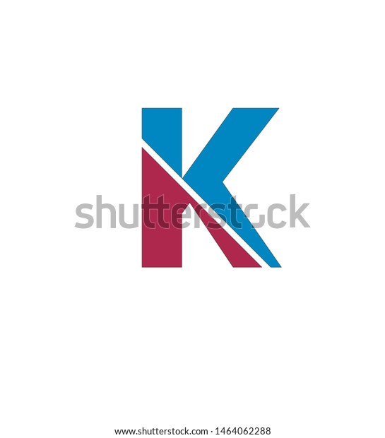 Letter K Blue Red Stock Vector (Royalty Free) 1464062288