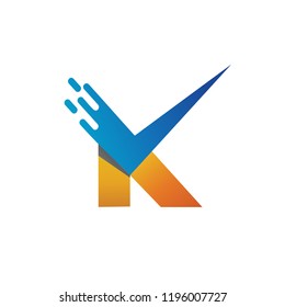 Letter K Check Logo Vector Stock Vector (Royalty Free) 1196007727 ...