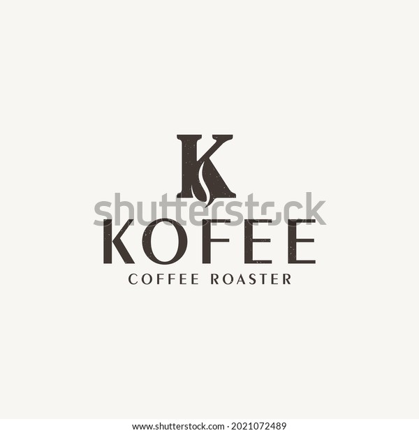 Letter K Coffee Bean Logo Suitable Stock Vector (Royalty Free ...