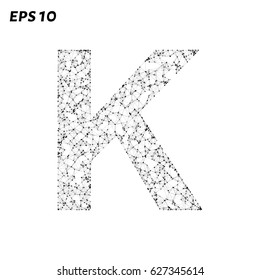 Letter K Consists Points Lines Triangles Stock Vector (Royalty Free ...