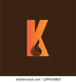 Letter K Design Combination Fire Logos Stock Vector (Royalty Free ...