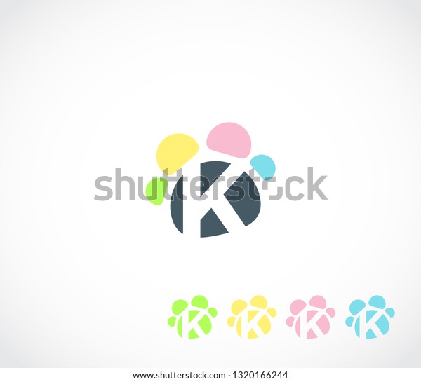 Letter K Dog Paws Logo Design: vector de stock (libre de regalías ...