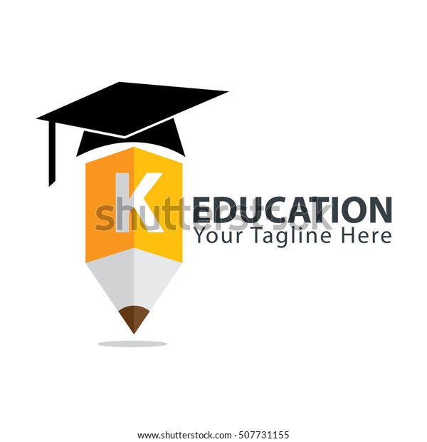 Letter K Education Logo Concept Pencil Stock Vector (Royalty Free ...