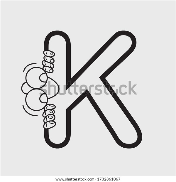 Letter K Funny Letter Hand Drawn Stock Vector (Royalty Free) 1732861067 ...