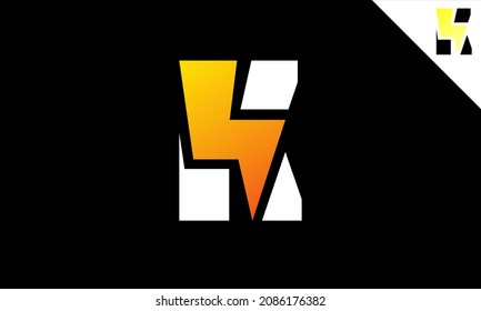 Letter K Lightning Logo Design Vector Stock Vector (Royalty Free ...