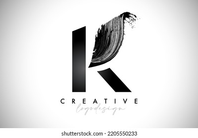 Letter K Logo Brush Stroke Artistic Stock Vector (Royalty Free ...