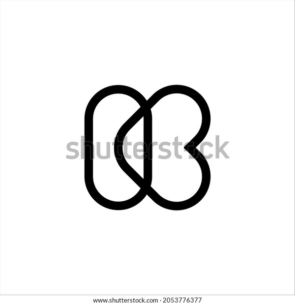 Letter K Love Logo Vector Black Stock Vector (Royalty Free) 2053776377 ...