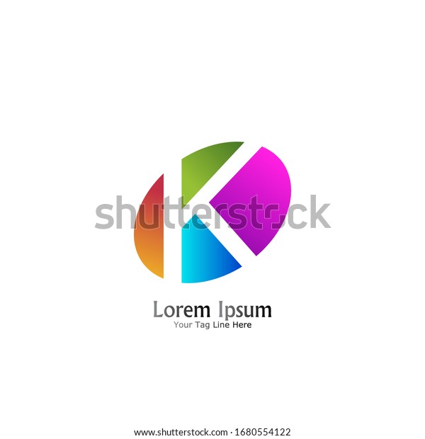 Letter K Minimalist Simple Digital Modern Stock Vector (Royalty Free ...