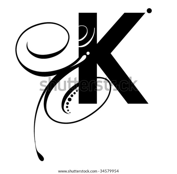 Letter K Modern Initial Stock Vector (Royalty Free) 34579954
