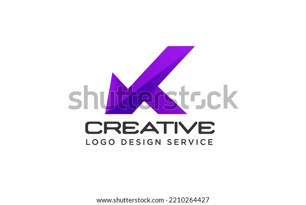 Letter K Purple Gradient K Logo Stock Vector (Royalty Free) 2210264427 ...