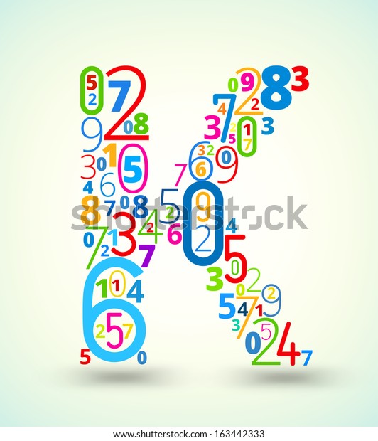 Letter K Rainbow Colored Numbers Typography Stock Vector (Royalty Free ...