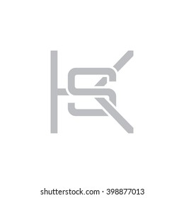 Letter K S Monogram Logo Gray Stock Vector (Royalty Free) 398877013
