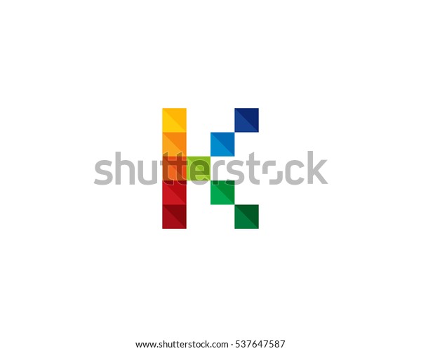 Letter K Square Pixel Logo Design Stock Vector (Royalty Free) 537647587 ...