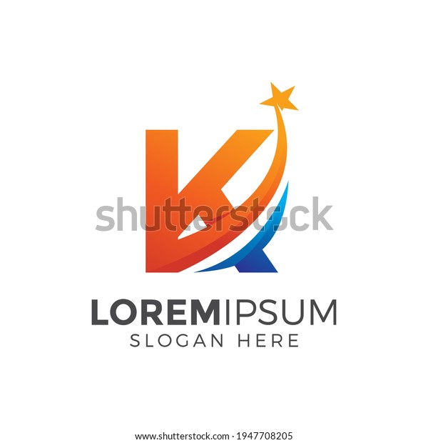 Letter K Star Logo Design Vector Stock Vector (Royalty Free) 1947708205