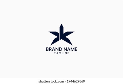 Letter K Star Logo Simple Design Stock Vector (Royalty Free) 1944629869