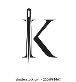 Letter K Tailor Logo Needle Thread Stock Vector (Royalty Free ...