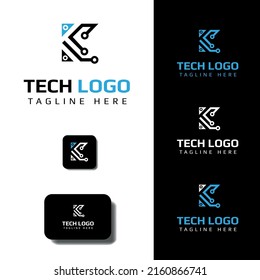 Letter K Technology Logo Design Template Stock Vector (Royalty Free ...