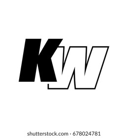 Letter W K Logo Overlapping Black Stock Vector (Royalty Free) 679478278 ...