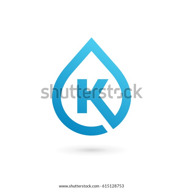 Letter K Water Drop Logo Icon Stock Vector (Royalty Free) 615128753 ...