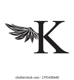 Letter K Wings Logo Vector Design Stock Vector (Royalty Free ...