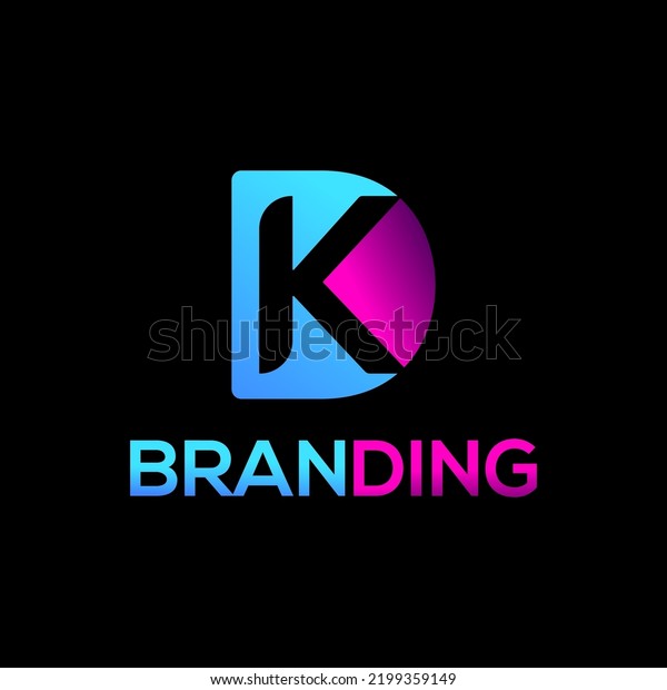 Letter Kdkddk Logo Designdigital Knowledge Technology Stock Vector ...