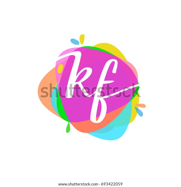 Letter Kf Logo Colorful Splash Background Stock Vector (Royalty Free ...