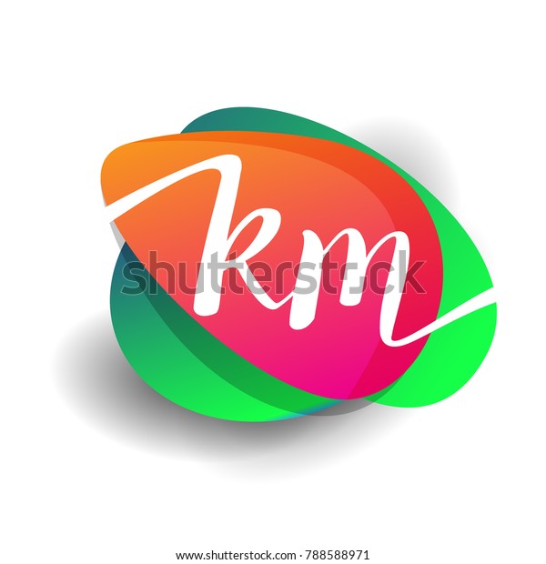 Letter Km Logo Colorful Splash Background Stock Vector (Royalty Free ...
