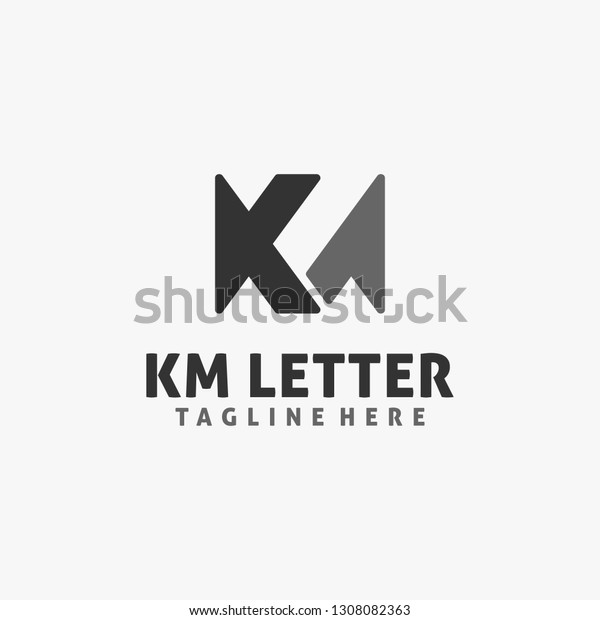 Letter Km Logo Design Stock Vector (Royalty Free) 1308082363 | Shutterstock