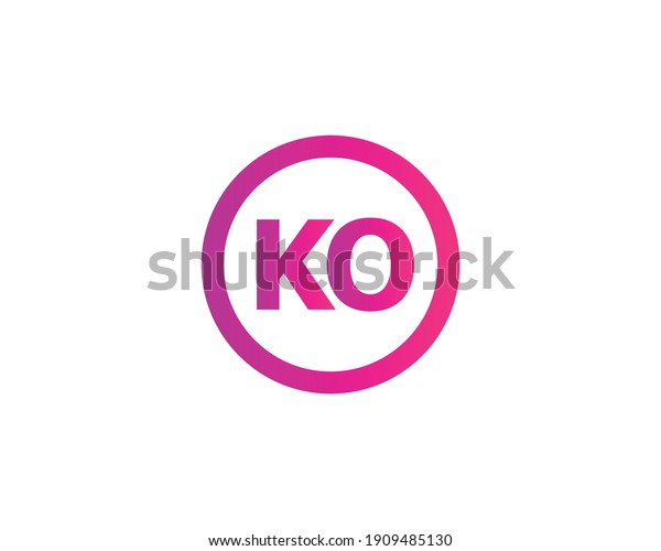 plantilla de vector de diseño de logotipo de letter ko y ok