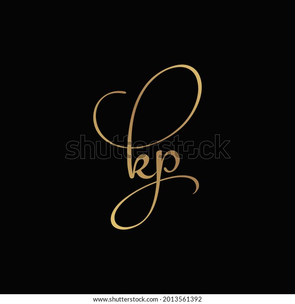 Letter Kp Gold Logo Design Template Stock Vector (Royalty Free ...
