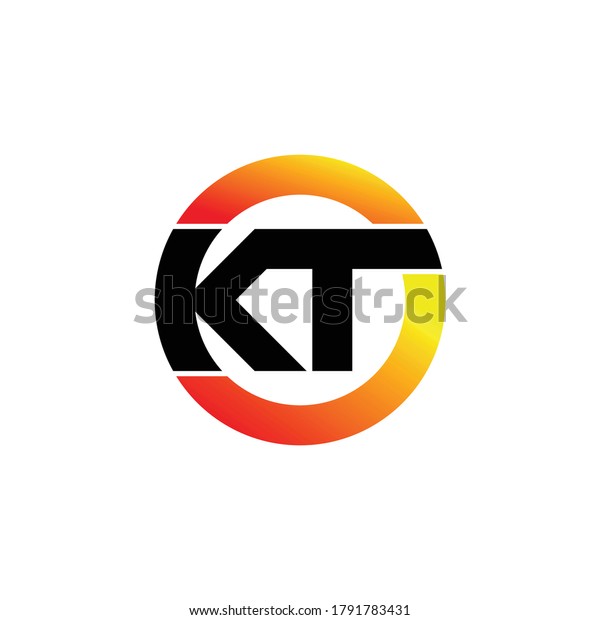 Letter Kt Circle Logo Design Vector Stock Vector (Royalty Free) 1791783431