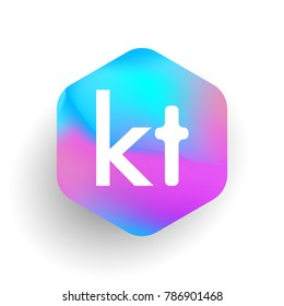 Letter Kt Logo Hexagon Shape Colorful Stock Vector (Royalty Free) 786901468