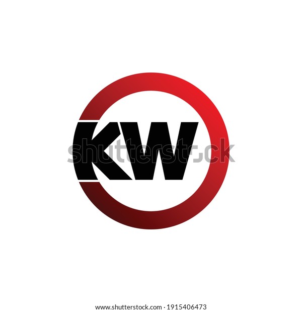 Letter Kw Circle Logo Design Vector Stock Vector (Royalty Free ...
