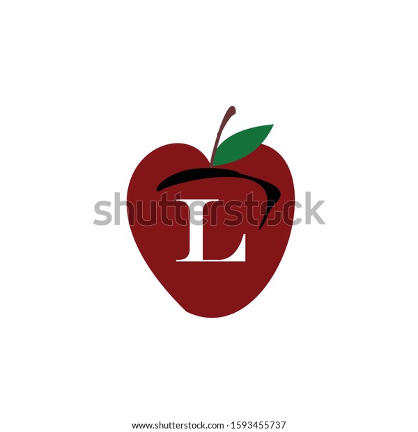 Letter L Appel Logo Design Icon Stock Vector (Royalty Free) 1593455737 ...