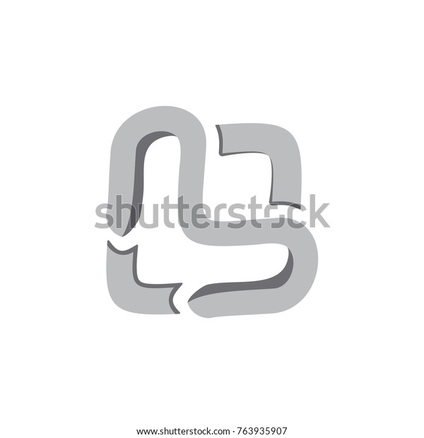 Letter L Arrows 3d Design Square Stock Vector (Royalty Free) 763935907 ...