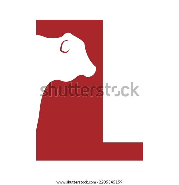 Letter L Bull Head Vector Illustration Stock Vector (Royalty Free ...