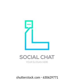 Letter L Chat Logo Line Shape Stock Vector (Royalty Free) 630629771 ...
